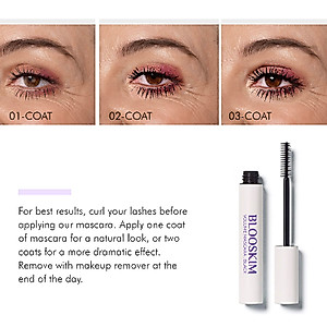 Mascara for Older Women 60 Plus, Prime Mascara, Lengthening & Strengthening Lash Mascara for Mature Women, Volumizing, Long Stay, Hypoallergenic Waterproof Mascara for women over 50 - Black 0.34 FL OZ
