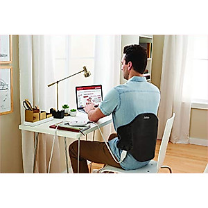 Sunbeam Heating Pad Wrap for Back Pain Relief with Auto Shut Off and Moist Heating Option, 23 x 15", Slate Grey