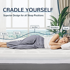 Dual Layer 3 Inch Memory Foam Mattress Topper Ultra Soft and Breathable Twin Mattress Topper,Mattress Topper with Pillow Cases(3975)