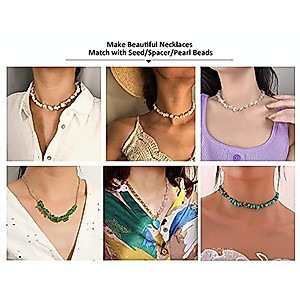 Topwon Gemstone Beads for Jewelry Making Kit 750 Pcs Natural Crystal Irregular Chips Stone Beads DIY Necklace Bracelet Making Gift Set