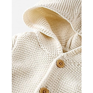 little planet by carter's unisex-baby Organic Cotton Signature Stitch Cardigan, Cream, 24 Months