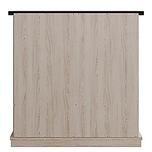 OLD CAPTAIN 32" Farmhouse Coffee Bar, Wooden Coffee Bar Cabinet with Sliding Barn Door, Kitchen Storage Cabinet with Adjustable Storage Shelves for Kitchen, Dining, Living Room (White)