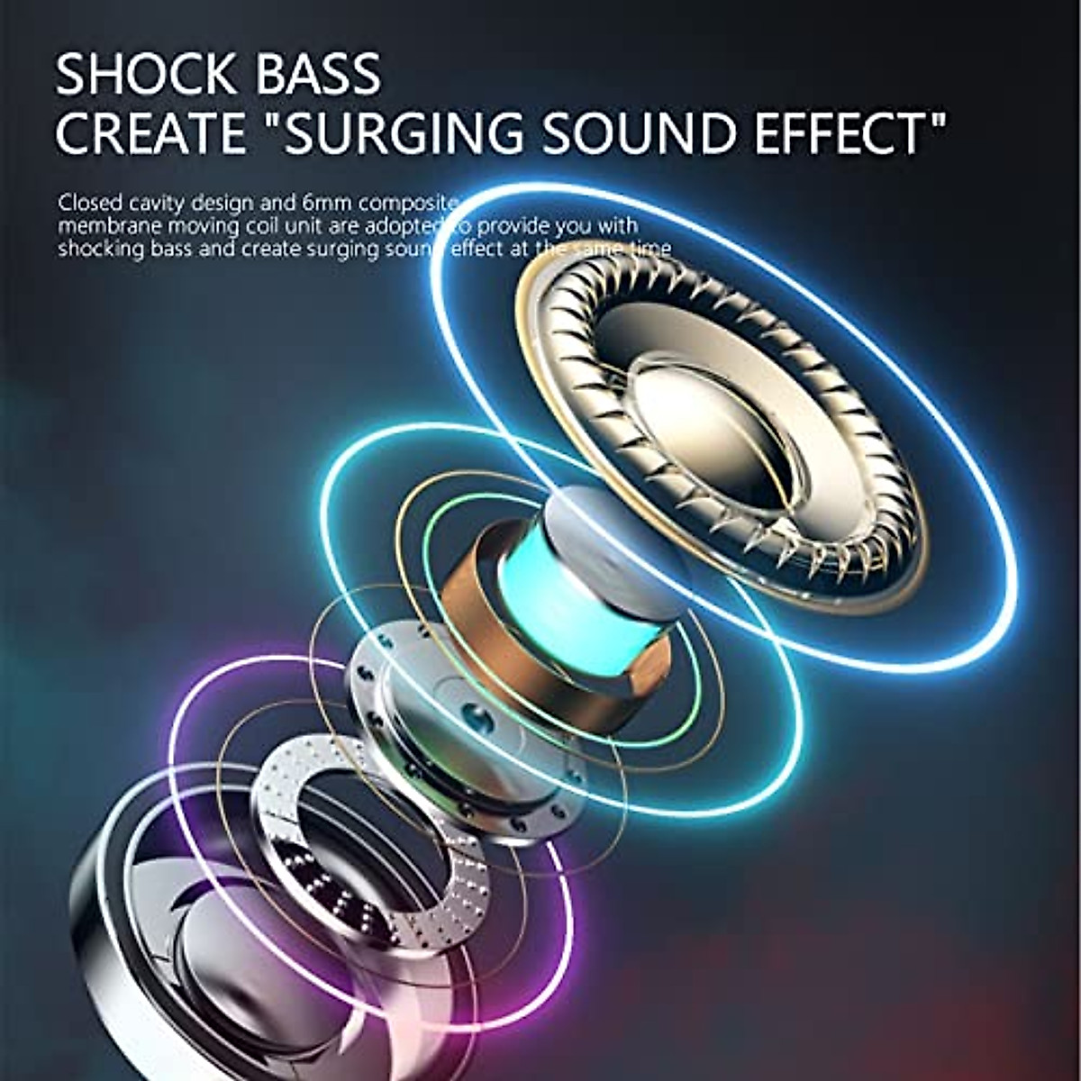 Digital Display Bluetooth Sports Running Glowing Earphone Bass Sound in-Ear Noise Canceling Workout Jogging Gym Earbuds Headphone Stereo Waterproof Headset for iOS Android