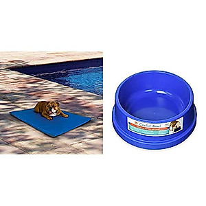 K&H Pet Products Cooler Dog Combo Cool Bed III Medium and Freezable Coolin' Bowl 96 Ounce