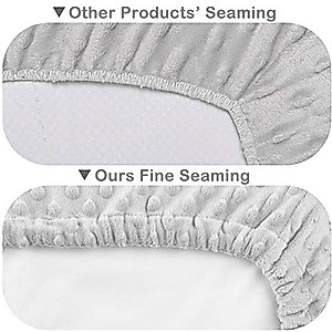 Nozaam - Baby Plush Minky Dot Changing Pad Cover - Ultra-Soft Stretchy Fitted Cover for Standard Nursery Changing Pad (Grey)