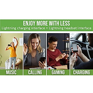 MeeA Lightning to 3.5mm Headphones Dongle Jack Compatible with iPhone 2 in 1 Headphone Adapter and Aux Audio Adapter + Charger Cable Splitter Bundle Compatible with iPhone 14,13,12,11 XS XR X 8 7