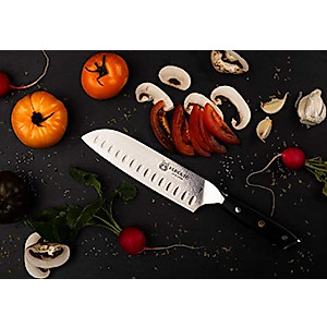 7-inch VG10 Santoku- 66 layers of High Carbon Damscus Stainless Steel Cladding—Kintaro Series—Kurouto Kitchenware