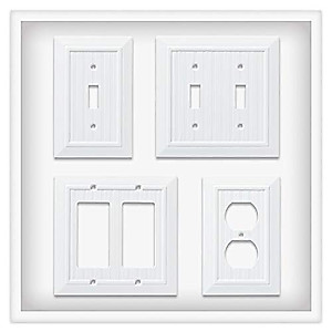 Franklin Brass W35267-PW-C Classic Beadboard Single Decorator Wall Plate, White