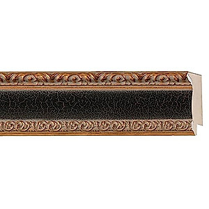 24x24 Frame Gold Real Wood Picture Frame Width 1.75 Inches | Interior Frame Depth 0.5 Inches | Millard Distressed Photo Frame Complete with UV Acrylic, Foam Board Backing & Hanging Hardware