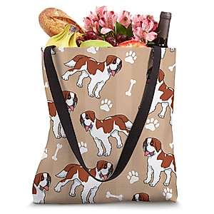 Cute St Bernard Dog Lover Gift Women Girl Tote Bag