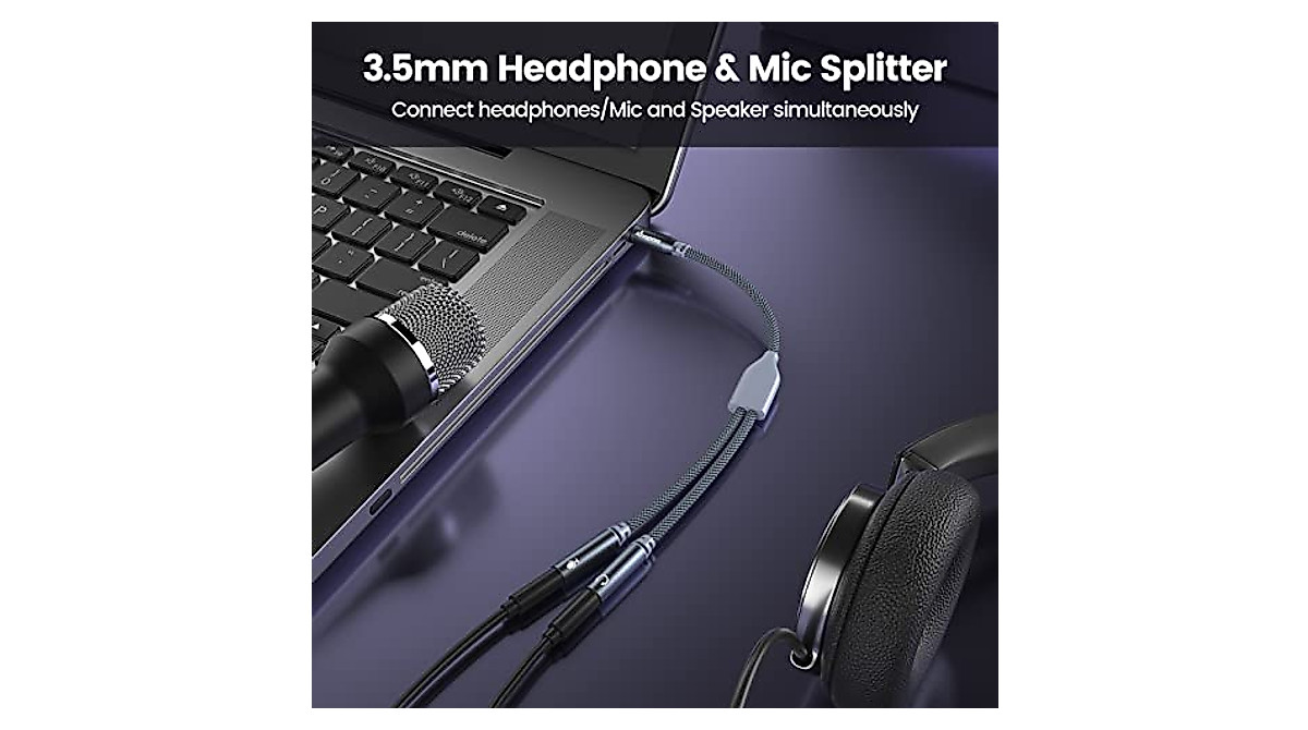 KOOPAO Dual Port Headphone Splitter for Shared Hi-Res Audio Experience
