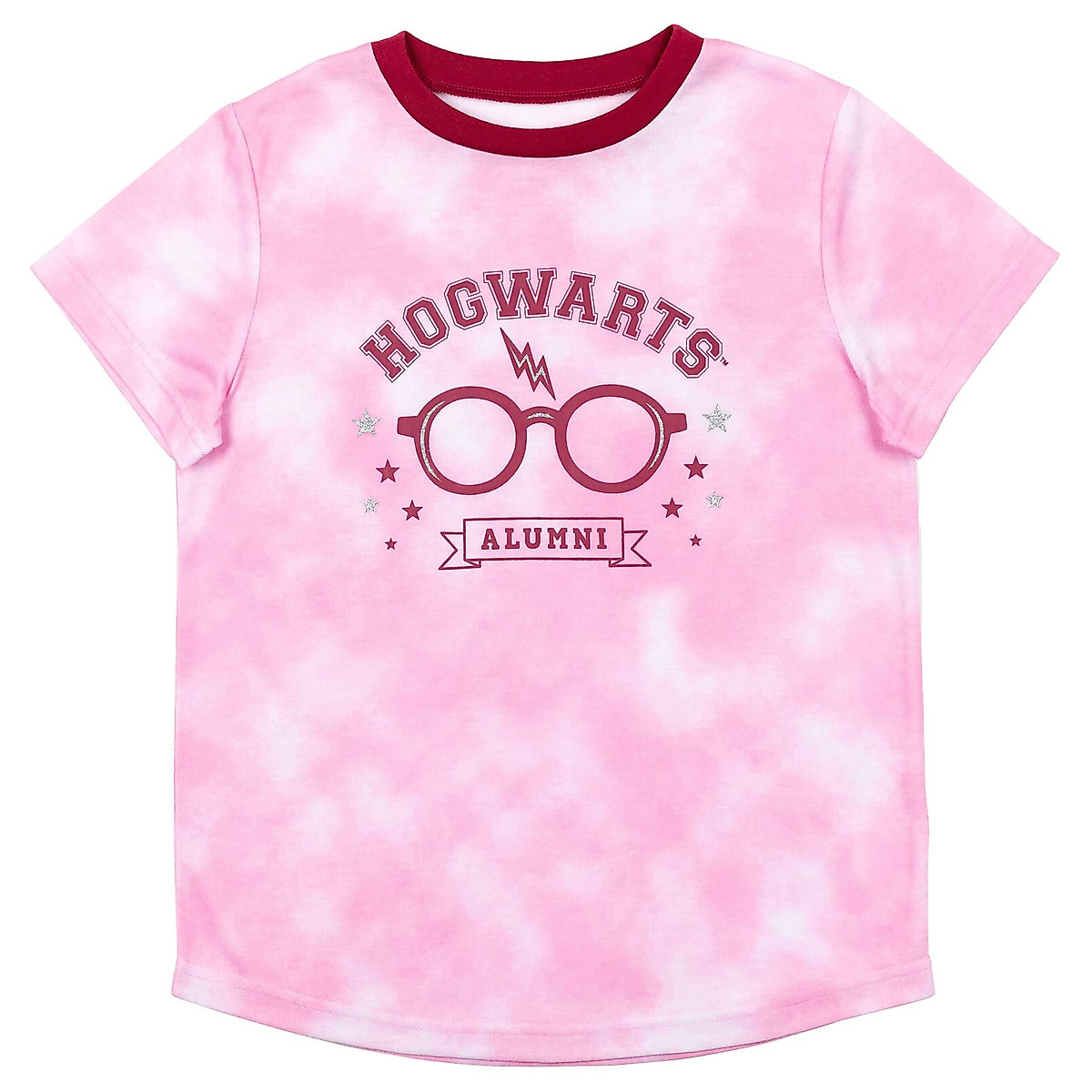 Harry Potter Little GirlsGirls Pajama Shirt and Shorts Sleep Set Tie Dye Pink 7-8