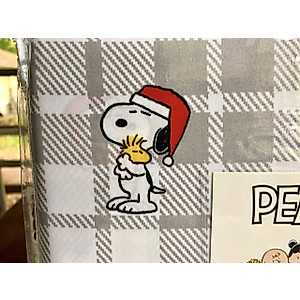 Burkshire Home Snoopy SANTA Peanuts TWIN SIZE Sheet Set (christmas holiday)