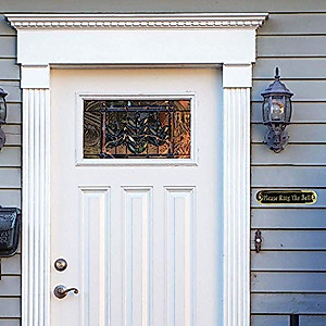 Calyron Brass Door Sign Casted Gold/Black Handmade Plaques Plate for House Home Decor Style Accessories Wall Mounted (12.5cm X 3.25cm) (Please Ring The Bell)