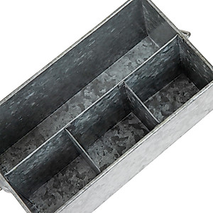 Mind Reader Utensils Caddy, Serve Ware Holder Basket, Condiment Organizer w| Handle, Forks, Spoons, Knives, Dining Table, Countertop, Kitchen, One Size, Silver Galvanized