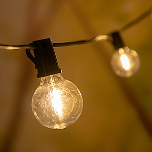 25 Pack Shatterproof Led G40 Replacement Bulbs 1W Per Bulb, E12 Screw Base LED Globe Light Bulbs for Indoor Outdoor Plug in Patio String Lights, Not for Solar Lights