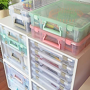 ArtBin 6955RJ Super Satchel 1-Compartment Box, Art & Craft Organizer, 1-Pack, Translucent Mint