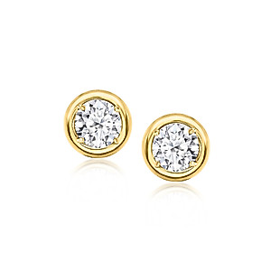 Ross-Simons 14kt Yellow Gold Bezel Earring Jackets