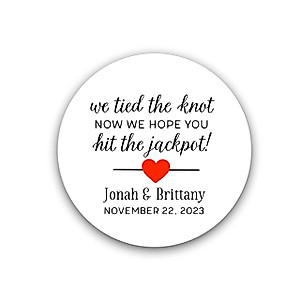 Personalized Lottery Ticket Holders for Wedding Favor - Hit the Jackpot, Gift for Guests