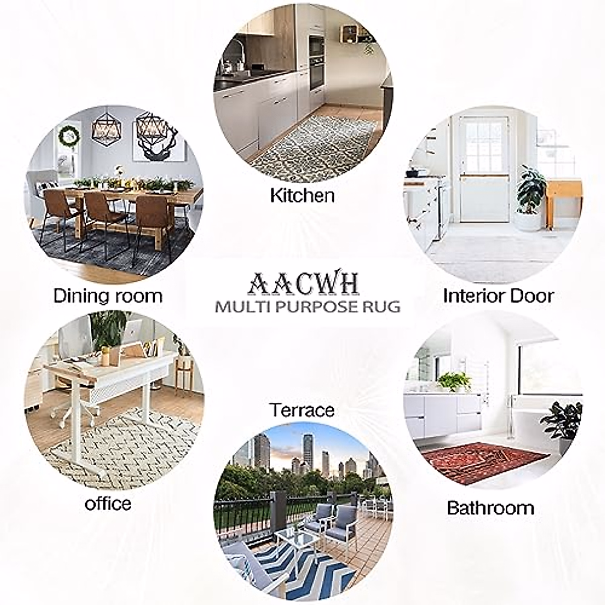 Area Rug for Bedroom, 8 x 10 Feet Indoor Soft Fluffy Large Carpet with Low Shaggy for Bedroom Dining Room Home Office Decor Under Kitchen Table Washable Yellow Black Gray Geometric Stripes