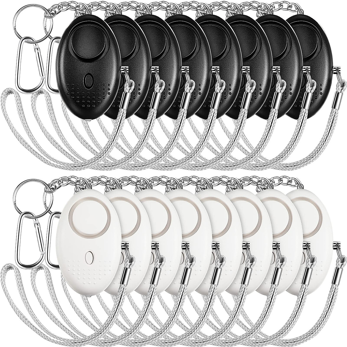 Konohan 16 Pack Security Sound Personal Alarm, 130dB Personal Alarm Keychain with LED Light and Buckle, Personal Alarm Emergency Alarm Defense Personal Alarm Keychain for Women Kids Elderly
