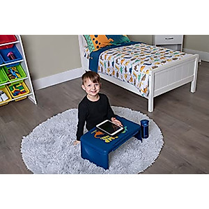 Baby Boom Funhouse Dinosaurs Kids Lap Desk with Storage - Folding Lid & Collapsible Design - Portable for Travel or use in Bed at Home - Great for Writing, Reading, Blue, 1 Count