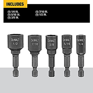 DEWALT Nut Driver Set, Impact Ready, Magnetic, 5-Piece (DW2235IR)