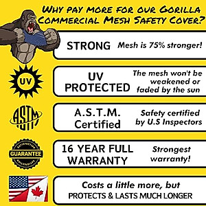 Freetime Fun Pool Safety Covers Commercial Grade 16x32ft Rectangle for Inground Pools Made in The USA - Triple Stitched Mesh Rectangular Winter Swimming Pool Cover, 4'x8' CES