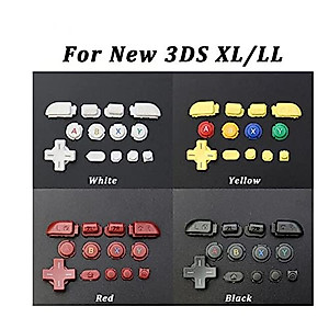 15 PCS Replacement L R ZR ZL Buttons ABXY Buttons Home Button Start Button Power Select Button D Pad Set for New 3DS XL New 3DS LL Console White