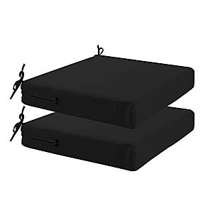 idee-home Patio Chair Cushion for Outdoor Furniture 22x22x4 in, Outdoor Seat Cushion Replacement Patio Seat Cushions Chair Pad with Ties, Outdoor Chair Cushion Set of 2 Waterproof Swing Cushion