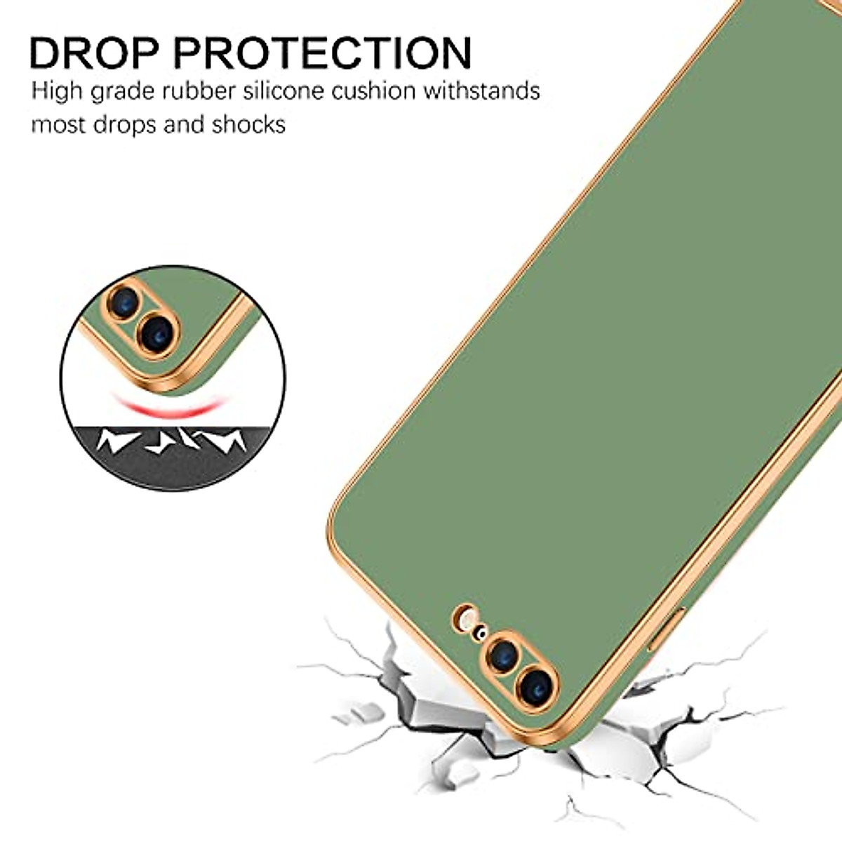 BENTOBEN iPhone 8 Plus Case, Phone Case iPhone 7 Plus, Slim Thin Shockproof Protection Kickstand Drop Protective Bumper Girls Women Boy Men iPhone 8 Plus/iPhone 7 Plus 5.5 Cover, Light Green Design