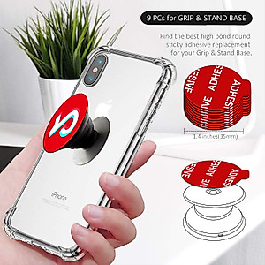 Very High Bond Sticky Adhesive, AZXYI 9 Pack Adhesive Replacement for Socket Base, 1.4 inches Double Sided Sticker Tapes for Phone Collapsible Grip & Stand Base