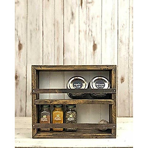 Mansfield No. 104 1/2 - Solid Wood Spice Rack Cabinet Willow Grey/Tuscan Red