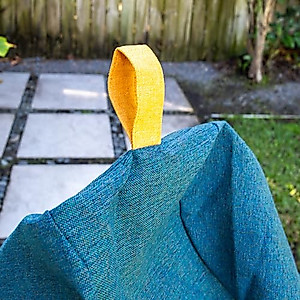 Big Joe Tuft Weatherproof Bean Bag Chair, Lakeshore Intertwist, Weather Resistant UV-Protected Fabric, 3 feet Teardrop