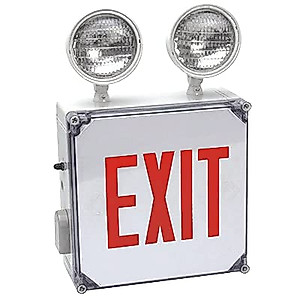 Weatherproof Exit Sign Combo with Red Letters