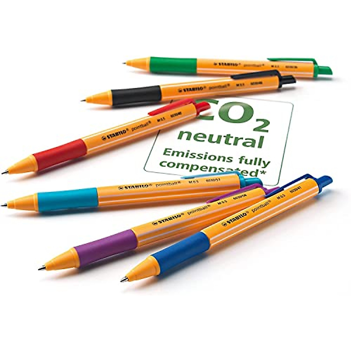 Ballpoint - STABILO pointball - Wallet of 6 - Assorted colors