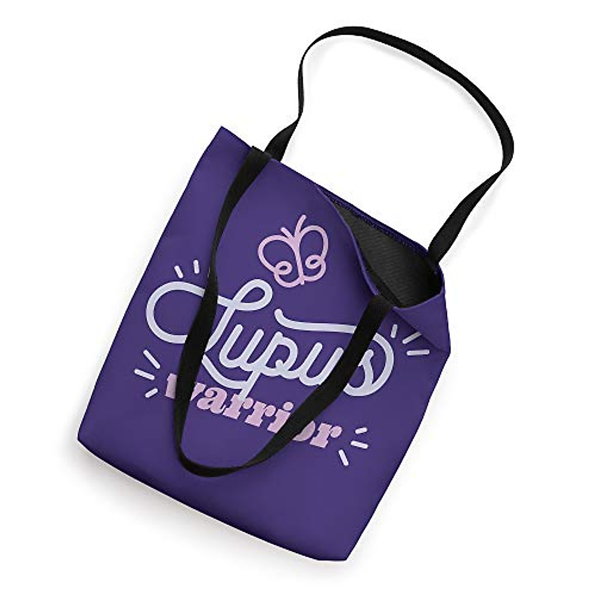 LUPUS WARRIOR Purple Ribbon Butterly Awareness SLE Meme Tote Bag