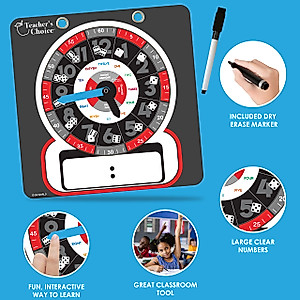 Teacher's Choice Teaching Clocks (Gray, Large)