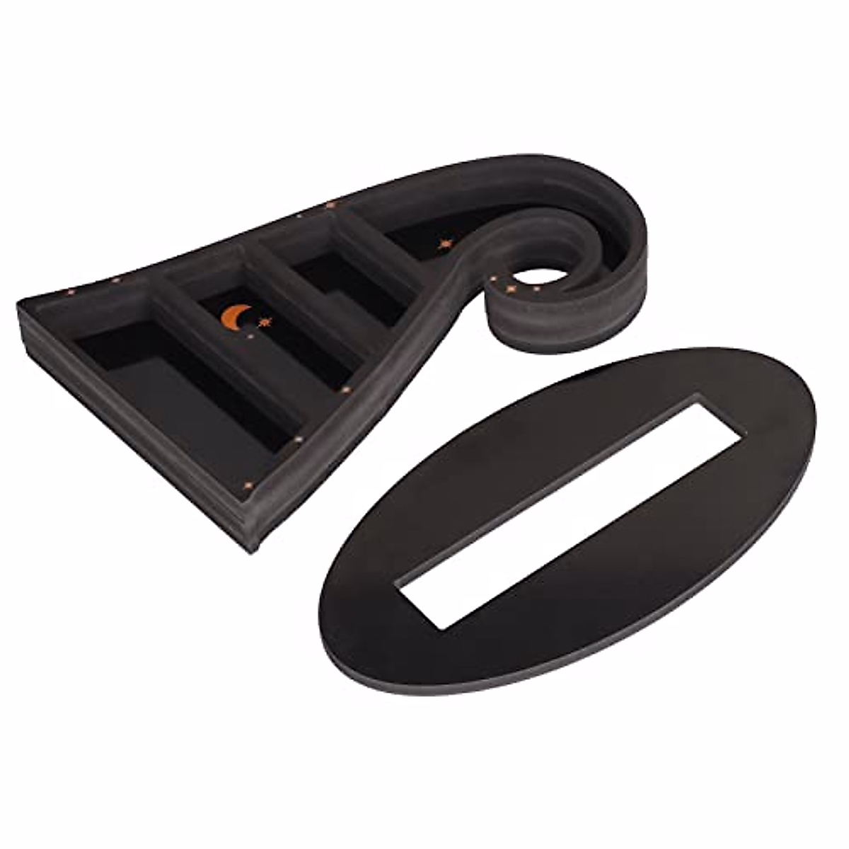 Crystal Display Shelf, Gothic Witch Hat Design Crystal Holder for Stones Display PVC Stone Shelf Display for Bedroom Office Table Witchy Decor Aesthetic