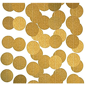 Miss to Mrs Banner, Garland & Confetti Set - Bachelorette, Engagement or Wedding Party Decorations - Sparkly Rose Gold Banner, Circle Garland & Super Fun Diamond Ring & Circle Confetti (Gold)