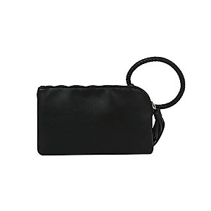 Clutch Wristlet Evening Bags Purse Wallet For Women, Vegan Leather by Metro Muse (Black) Small