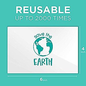 labphant Dry Erase Sticky Notes - 10 Pack of 4x6 Inch; Adhesive Free Reusable Whiteboard Stickers for Smooth Surfaces; No More Paper Post Notes - Reusable Home and Office Product (White, 4 x 6)