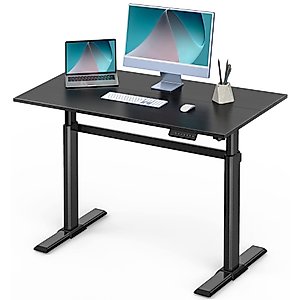 Fenge Height Adjustable Standing Desk- 43x24’’ Electric Stand Up Desk - Sit Stand Desk, Ultra-Quiet Motor, Home Office Workstation, Black