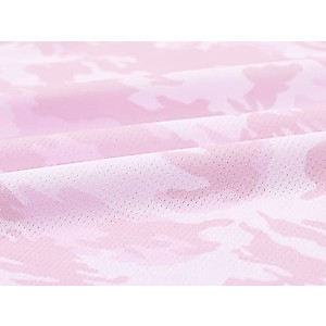 MoFiz Women Short Sleeve Golf Tops Button Down Sports Polo Shirts Lightweight Activewear Camo-Pink XL