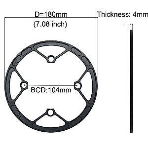 GANOPPER 36 38 40 42 Tooth Bike Oval Chainring Guard 104BCD Mountain Bike Chain Bashguard Sprocket Protector for MTB BMX Road Bike Chain Bash Guard