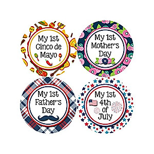 Months In Motion My First Holiday Baby Stickers Milestone Christmas, Birthday, Halloween, Easter, Thanksgiving Baby Sticker (Holiday 2)