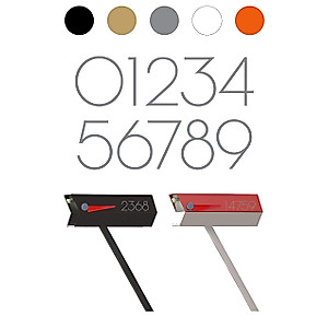 modbox USA Modern Mailbox Address Numbers in Chalet Style Font, Custom Cut to Order, Set of 2 (Paris)