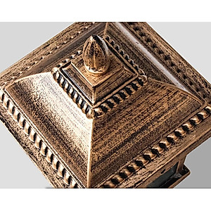 GJCQZQ Pathway Lights Rustic Waterproof Outdoor Cap Light Oil Rubbed Bronze Pillar Lamp Vintage External Glass LED Post Lighting Dusk Lighting Villas Garden Porch Home Landscape Patio Fence Park Pathw