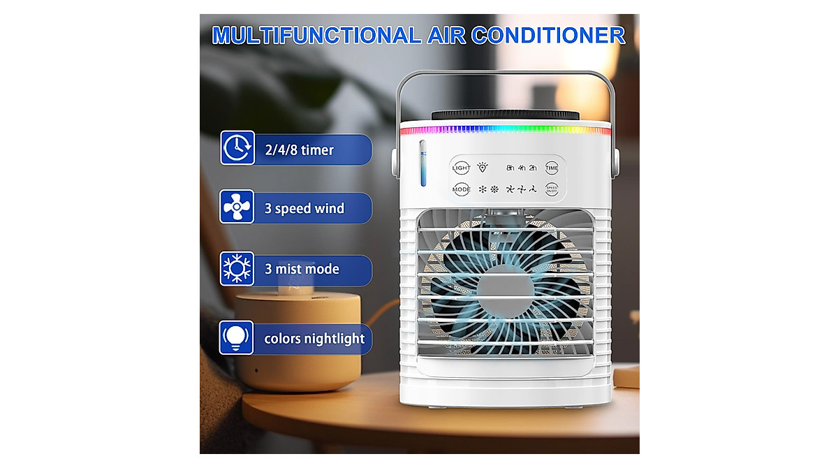 Portable Air Conditioner with Mist & Night Light - Azoiito