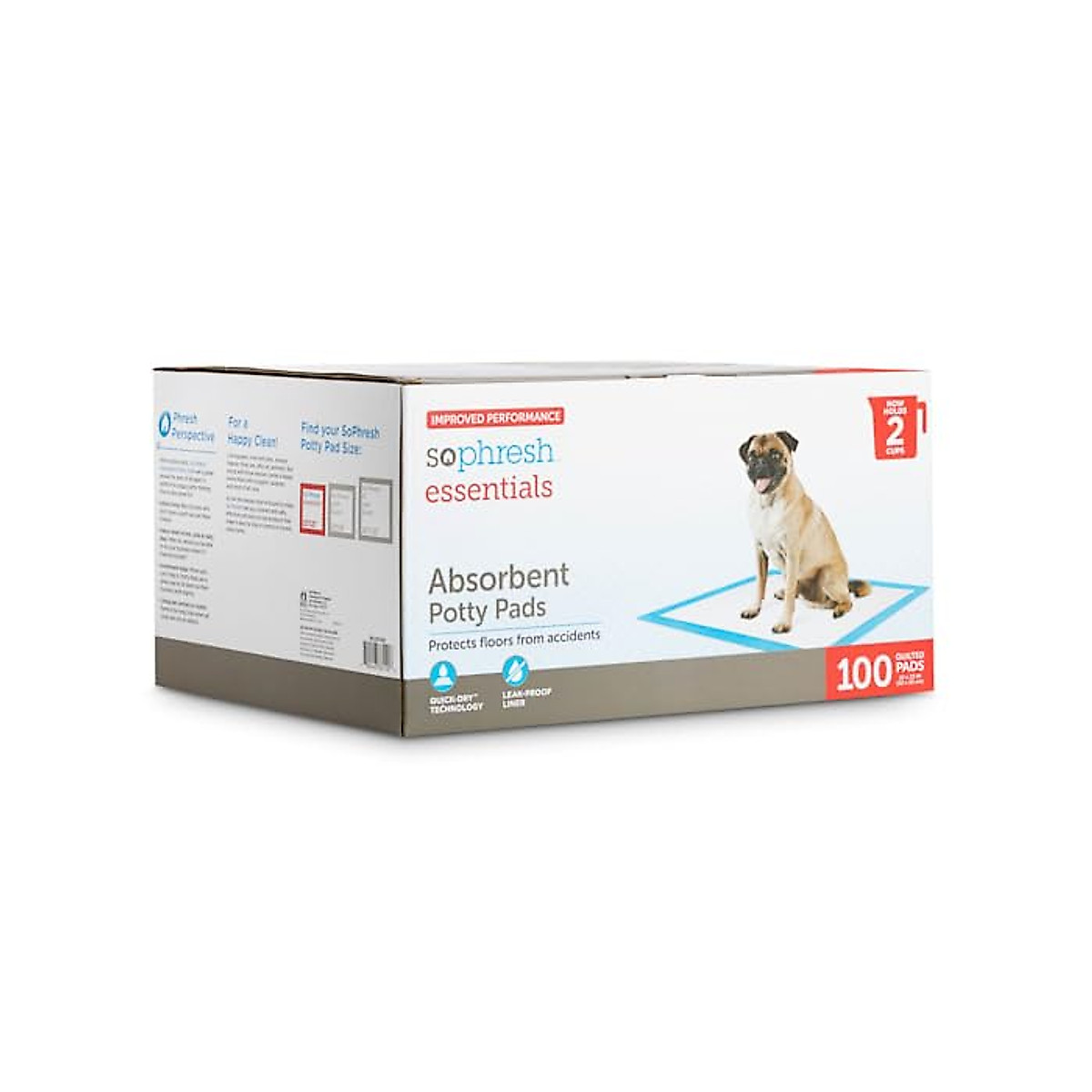 So Phresh Essentials Absorbent Potty Pads for Dogs, Count of 100